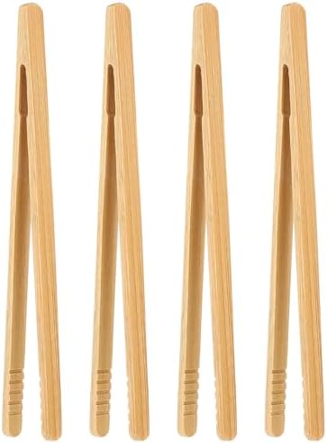 Amazon.com: PEOVLVN 4 Pieces Toaster Tongs, 7 Inch Bamboo Tongs Anti ...