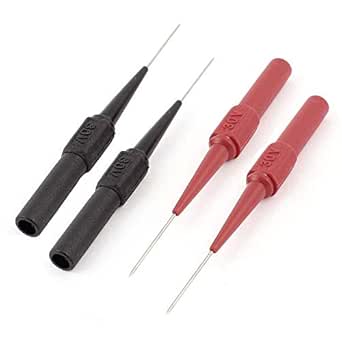 Multimeter Long Needle Point Insulated Test Probes Red & Black 4mm Jack ...