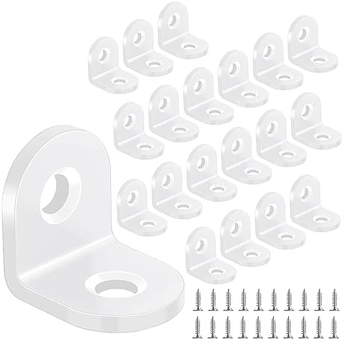 Yeepeo 20 Pcs Corner Bracket 20 × 20mm, White Right Angle Bracket 90 ...