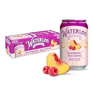 Amazon.com: Waterloo Sparkling Water, Raspberry Nectarine Naturally Flavored, 12 Fl Oz Cans ...