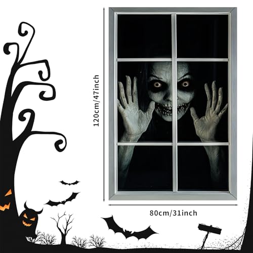 Scary Halloween Window Decorations Outdoor,Door Stickers,Outdoors ...