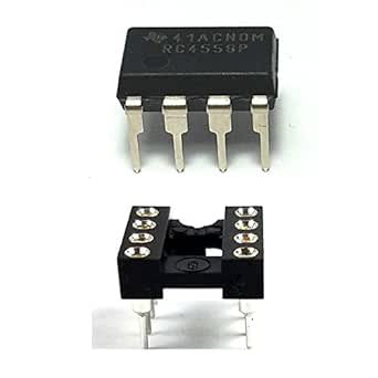 Juried Engineering RC4558P IC Operational Amplifier & 8-Pin DIP Sockets with Machined Contact ...