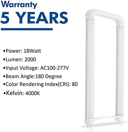 TIL INDUSTRY 30 Pack U Bent LED Tube U Shaped Bulbs 18W 5000K Frosted ...