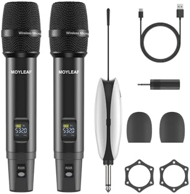 Amazon.com: XZL Professional Wireless Microphone, Rechargeable UHF ...