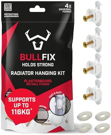 Bullfix Radiator Fixing Kit - Heavy Duty Plasterboard Fixings for ...