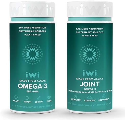 Amazon.com: Iwi Life Omega-3 & Joint Omega-3 Bundle, 30 Servings, Vegan ...