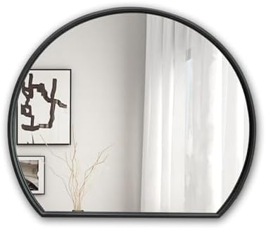 Amazon.com: DAOYIJIAJU 28 Inch Round Hanging Mirror, Half Circle Mirror ...