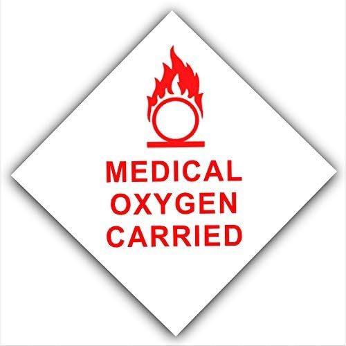 Medical oxygen on board this vehicle safety sign - Self adhesive ...