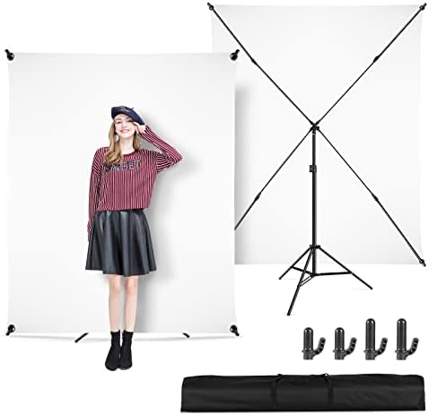 Heorryn 1.5x2m White Backdrop with Stand, Portable Photography Backdrop ...