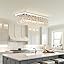 Siljoy Modern Crystal Chandelier 8-Lights Rectangular Flush Mount Pendant Ceiling Light Fixture ...