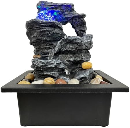 Amazon.com: Water Fountains Indoor-Waterfall-Tabletop Fountain-Desk ...
