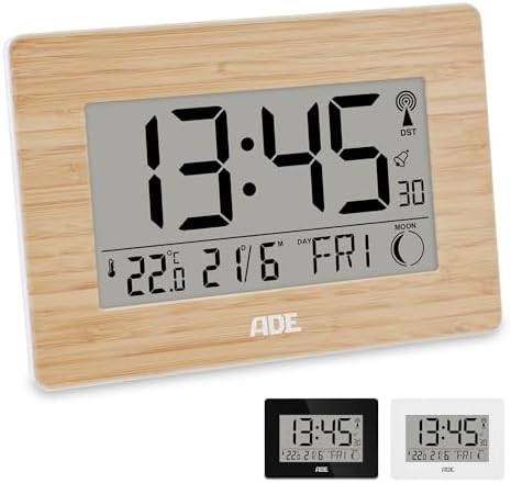 ADE Large Radio-Controlled Clock Digital with XXL Numbers, Table Clock ...