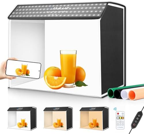 Photo Studio Light Box, 60x40CM Portable Shooting Tent with 672 LEDs ...