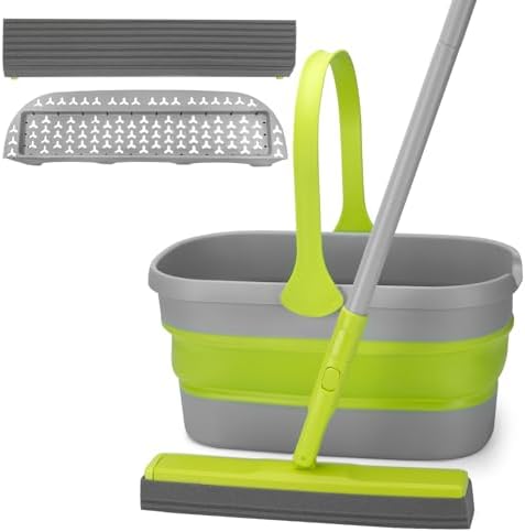 Amazon.com: Collapsible Mop and Bucket Set with Wringer, Heavy Duty ...