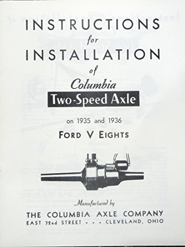 GENUINE 1935 & 1936 FORD V8 INSTRUCTION GUIDE For INSTALLATION Of ...