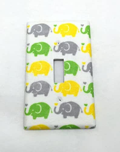 Amazon.com: Little Elephants Fabric Covered Single Light Switch cover ...