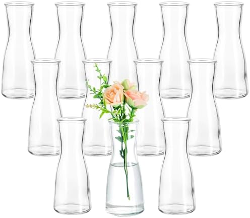Amazon.com: Hewory Glass Bud Vases for Centerpieces - Clear Small ...