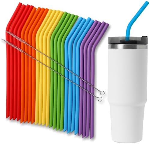 Amazon.com: 15 FITS ALL TUMBLERS STRAWS - Reusable Silicone Straws for ...