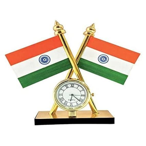 Buy Indian Flag with Watch & God Idol for Car Dashboard & Official ...