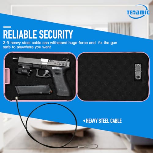 Snapklik.com : TENAMIC Pistol Safe, Portable Travel Gun Safe, Solid ...