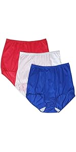 Shadowline® Women's Nylon Full Brief Panty With Lace 3-Pack, Black, 5 ...