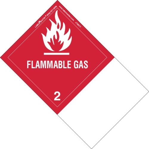 Labelmaster JTSNT7 Flammable Gas Label, Blank, Paper, Jumbo Tab, Hazmat ...