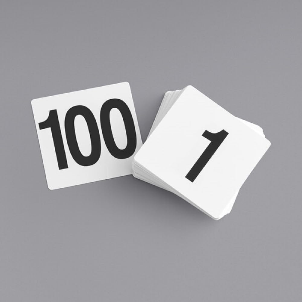 Snapklik.com : 1-100 Plastic Table Numbers 4" X 4" Black On White Color ...