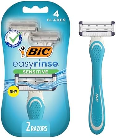 Amazon.com: BIC EasyRinse Sensitive Anti-Clogging Men's Disposable ...