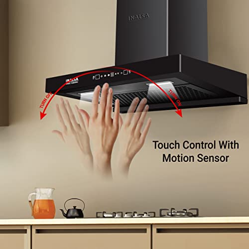 INALSA 60 cm 1350 m³/hr Kitchen Chimney Auto Clean, Motion Sensor ...