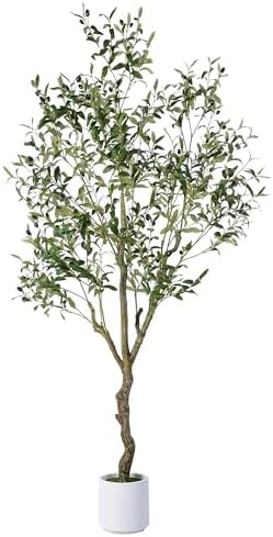 Amazon.com: Retrograde Fake Olive Tree with Planter Included (6ft) Silk ...