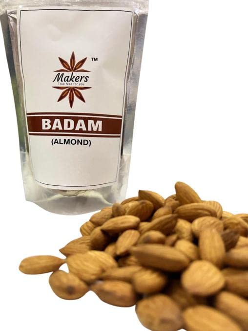 Makers Almonds Real Nuts Pack Raw Badam Dry Fruit 500 Grams : Amazon.in ...