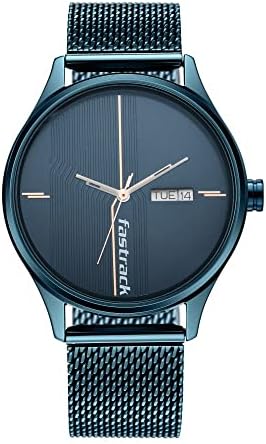 Fastrack Style Up Quartz Analog with Day & Date Blue Dial Blue ...
