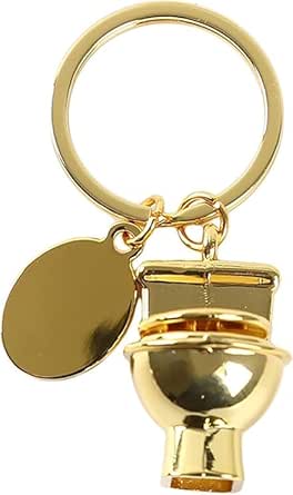 Golden Mini Toilet Keychain, Personality Creative Mini Toilet Shape ...