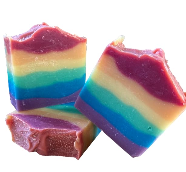 Amazon.com: palm oil free, vegan soap bar: rainbow soap bar in ...