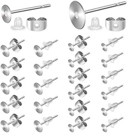Amazon.com: Earring Posts Stainless Steel, 420Pcs Flat Pad Earring ...
