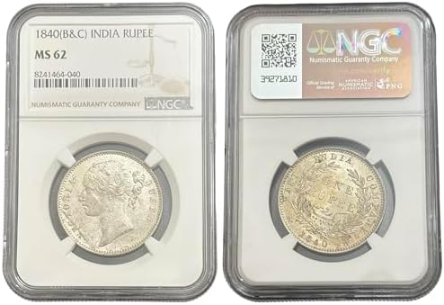 1840 (B&C) NGC MS62 Silver 1 Rupee Victoria Queen East India Company ...