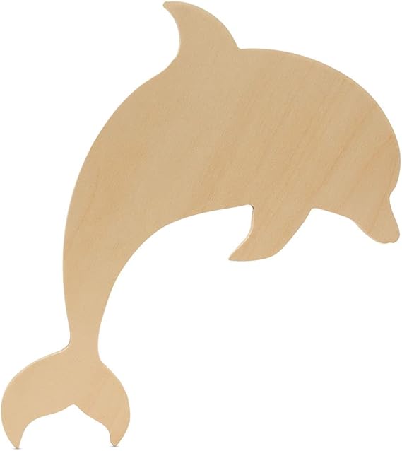 Amazon.com: Unfinished Wooden Dolphin Cutout, 12", Pack of 1 Wooden ...