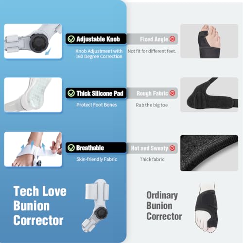 Tech Love Bunion Corrector Big Toe Straightener – Day & Night Kit – 1 x ...