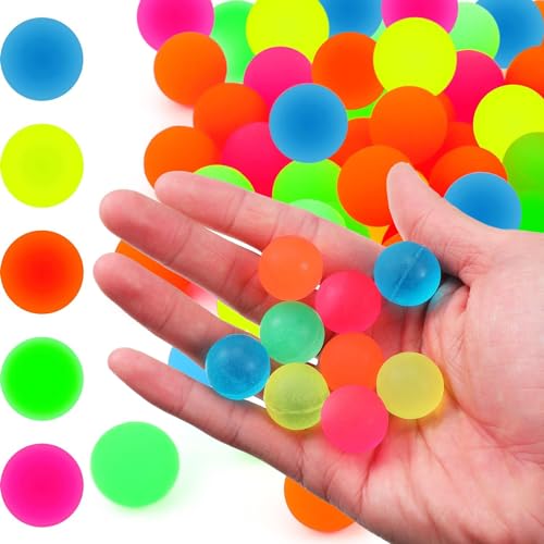 LUMOUS 75Pcs Bounce Ball Variety Assortment Mix, Colorful and 20mm ...