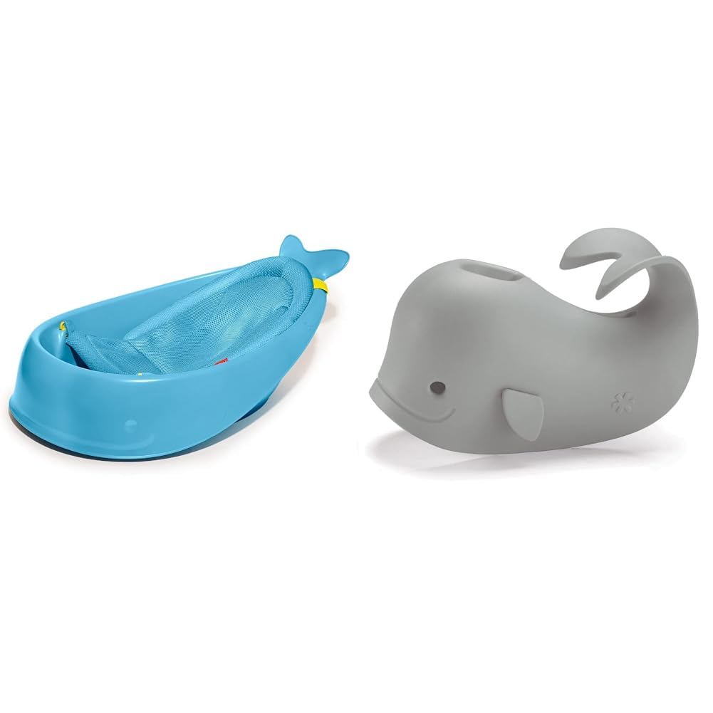Amazon.com: Skip Hop Baby Bath Tub, 3-Stage Smart Sling Tub, Moby, Blue ...