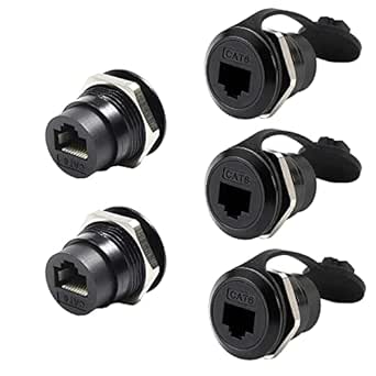 PENGLIN 5PCS RJ45 panel Mount connector,Double Head CAT6/5e /5 Ethernet ...