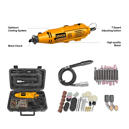 INGCO Mini Grinder Kit, 6 Adjusting Speed, 130w Min Size Electric ...