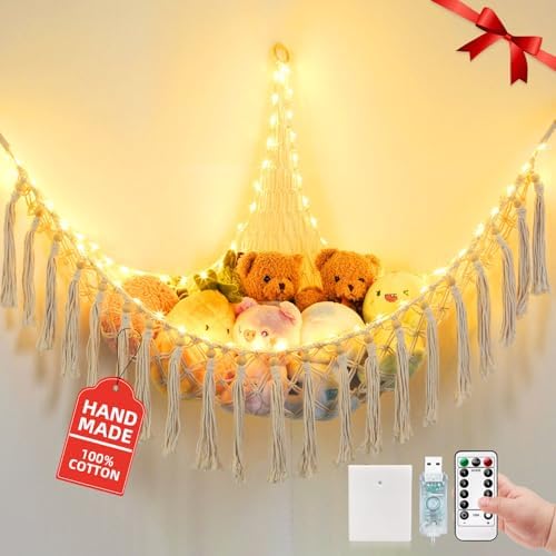 Amazon.com: Stuffed Animal Hammock with 13LEDs Star Lights, 47in Toy ...