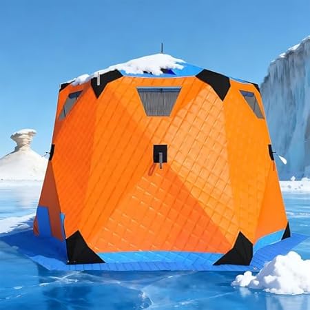 Amazon.com: Portable Winter Fishing Tent with Stove Jack, Insulated ...
