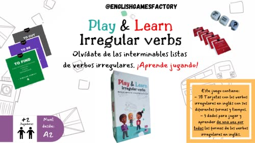 Genérico Play&Learn Irregular Verbs: Juego de Mesa para Aprender los ...