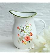 Amazon.com: Enamel Pitcher with Wide Handle Vintage Metal Farmhouse ...