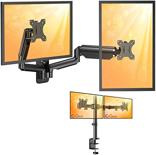 Amazon.com: Ergear Dual Monitor Stand, and Dual Monitor Wall Mount for ...