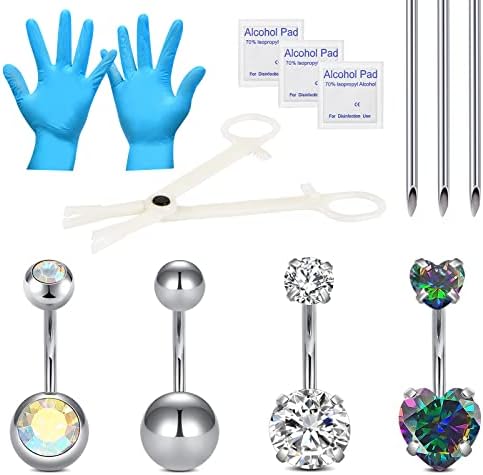 Amazon.com: combofix Belly Piercing Kit 31Pcs Professional Belly ...