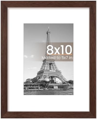 Amazon.com - wallwisy 8x10 Picture Frame, Solid Oak Wood 8 x 10 Photo ...