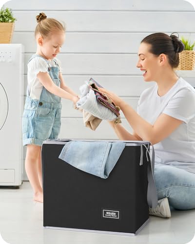 SOLEDI Laundry Basket 50L Freestanding Laundry Bin with Extended Handle ...